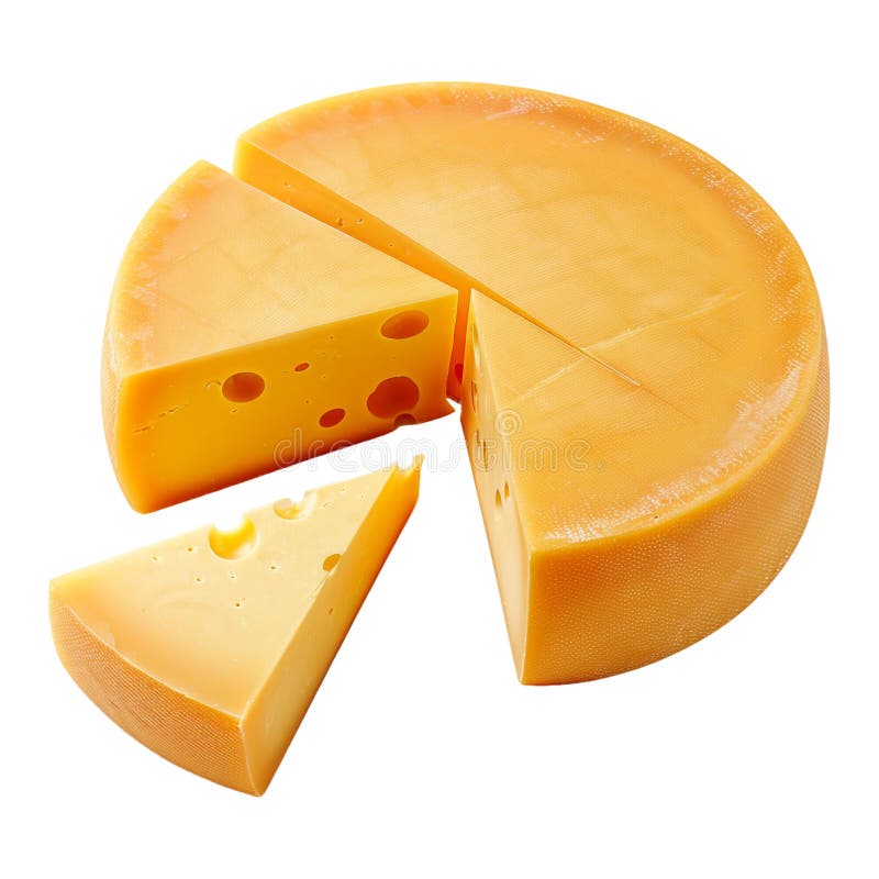 3D Rendering of a Yellow Tasty Cheese on Transparent Background - Ai ...