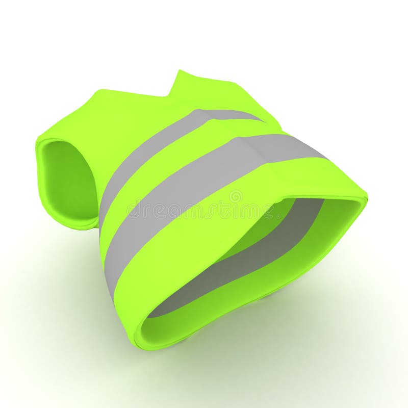 3D Rendering of Yellow Vest Lying on the Floor Stock Illustration ...