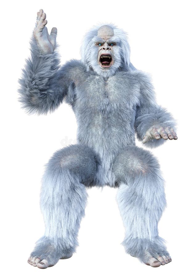 3D Rendering Yeti on White stock illustration. Illustration of fantasy ...