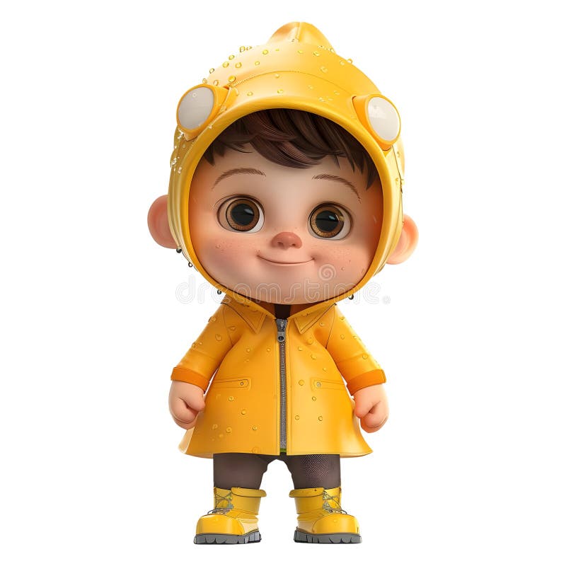 3D Rendering of a Young Cartoon Wearing Coat and Standing on ...