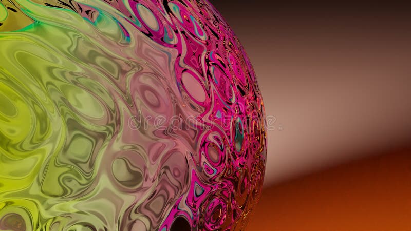 3D Renderings. Abstract Background with Liquid and Glass Effects and ...