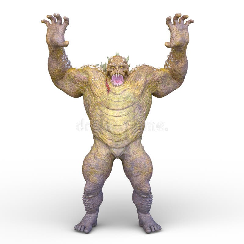 Rendição 3D De Um Monstro Assustador Ilustração Stock - Ilustração de ...