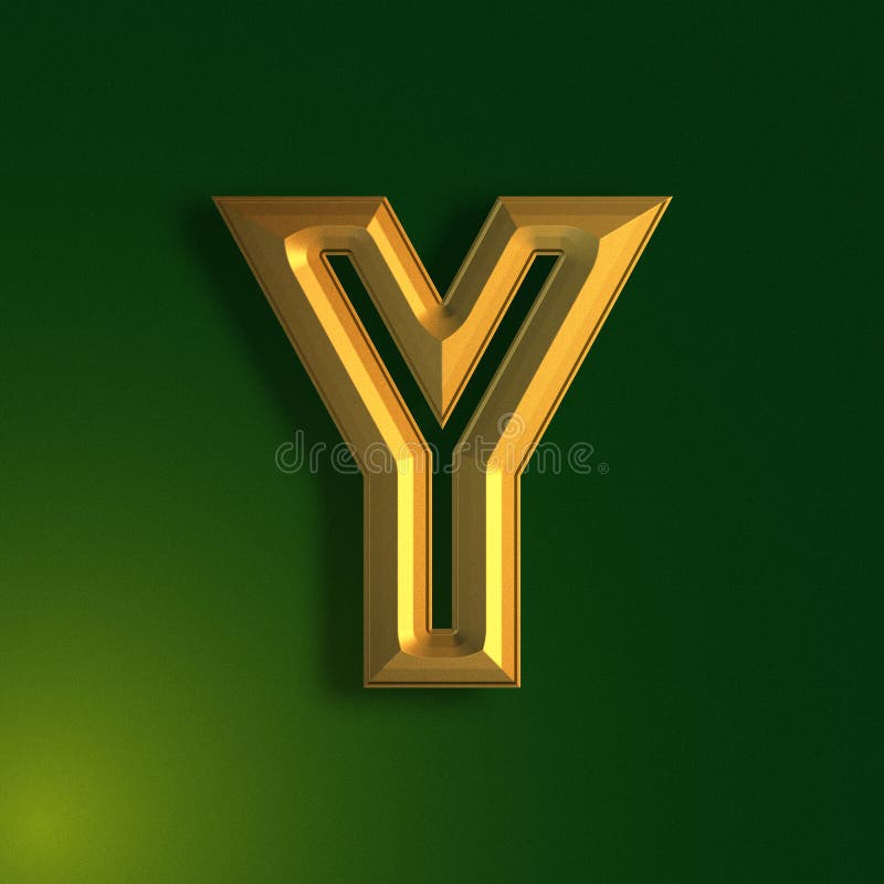 3d Renderizando Letras Douradas Y Ilustração Stock - Ilustração de ...
