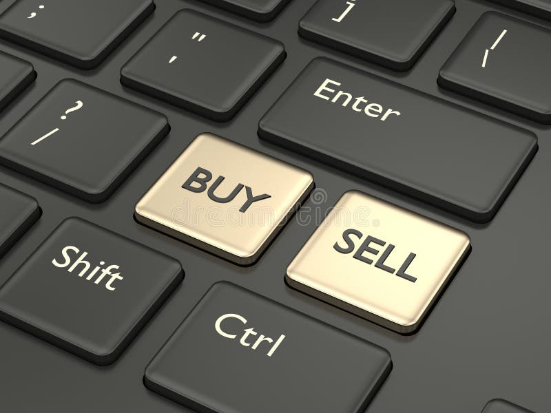 Keyboard, Buy and Sell Keys Stock Illustration - Illustration of ...