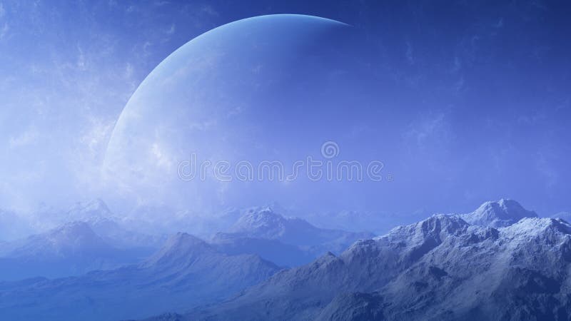 3d Rendeu a Arte Do Espaço: Planeta Estrangeiro Ilustração Stock ...