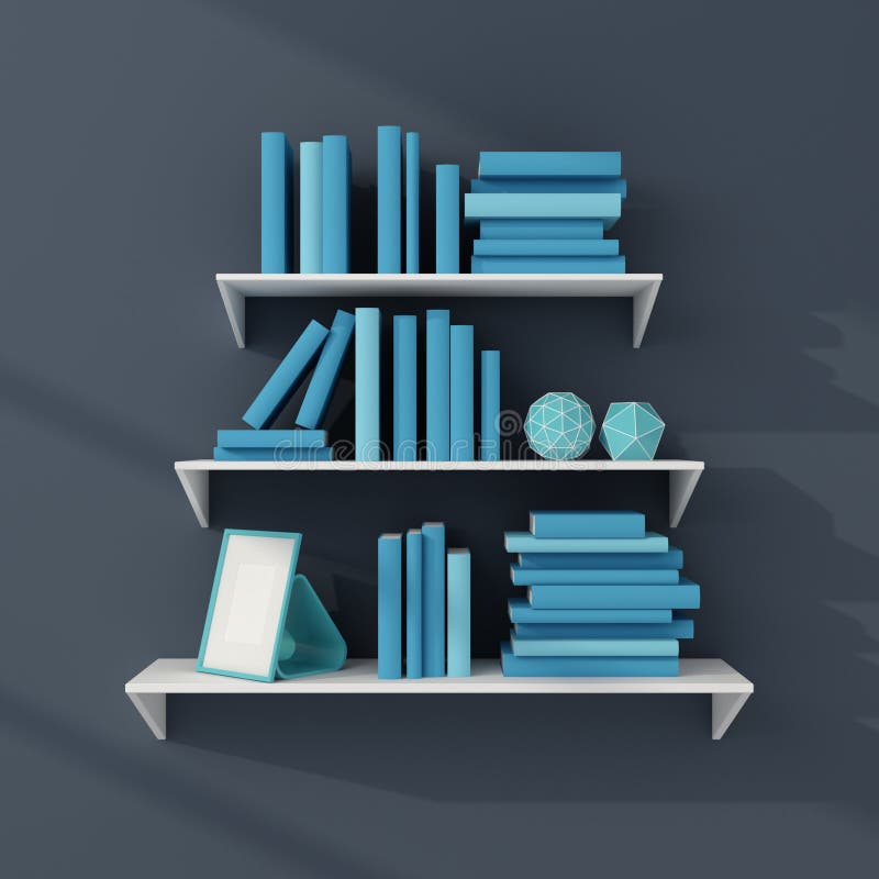 3d rendeu estantes ilustração stock. Ilustração de moderno - 75995168