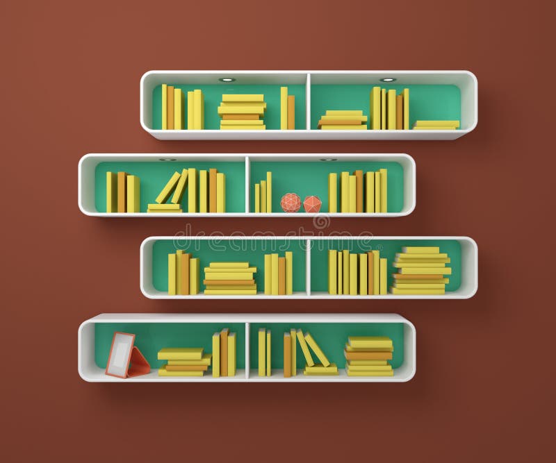3d rendeu estantes ilustração stock. Ilustração de moderno - 75995168