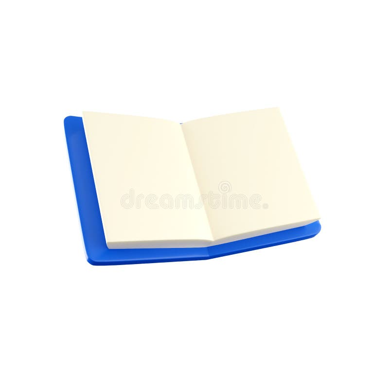 3d Rends Book Icon on White Background 3d Rendern Open Book Icon Blue ...