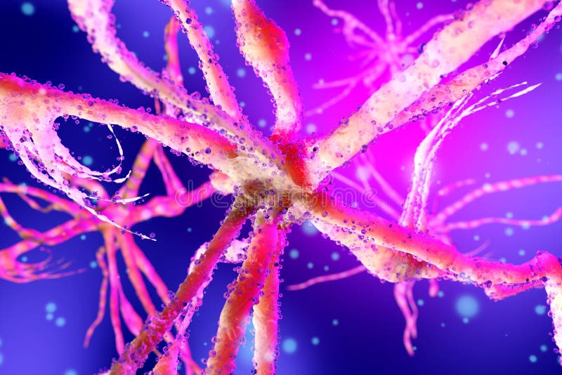 3D a Rendu L'illustration D'une Cellule Neuronale Illustration Stock ...