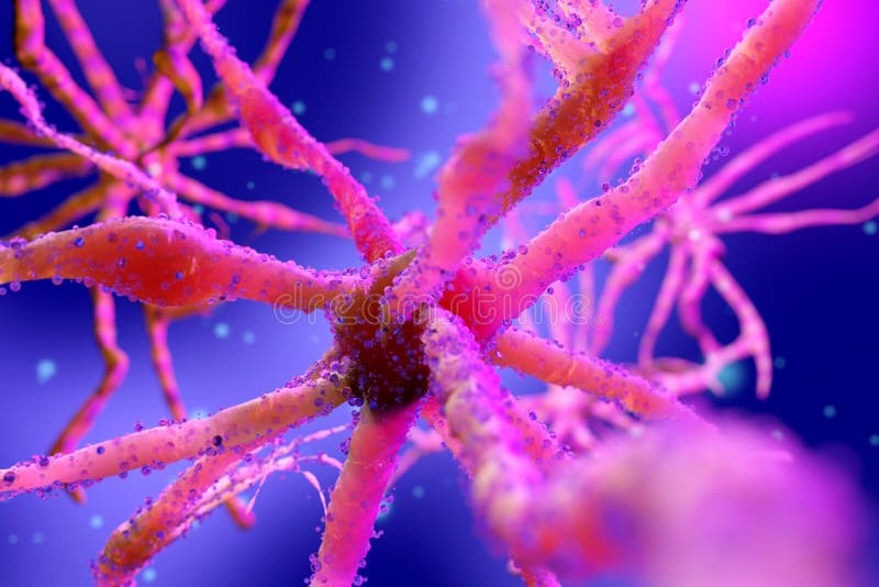 3D a Rendu L'illustration D'une Cellule Neuronale Illustration Stock ...