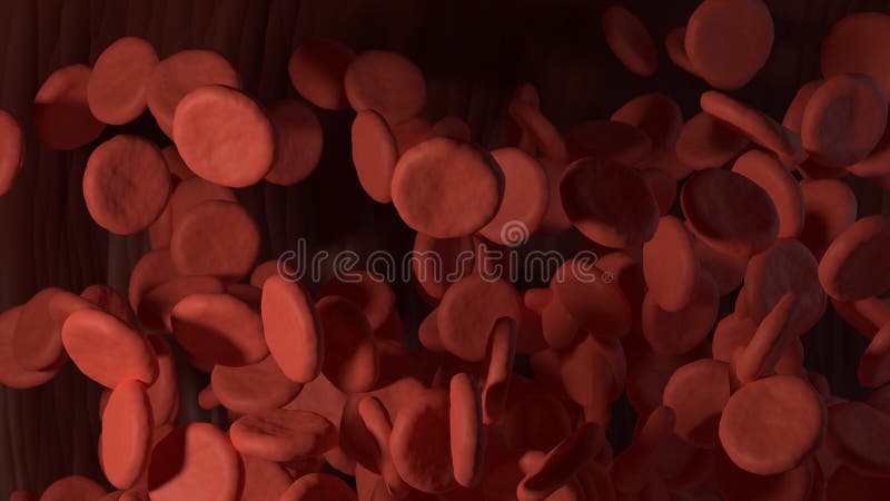 3d a Rendu Les Globules Rouges Dans La Veine Illustration Stock ...