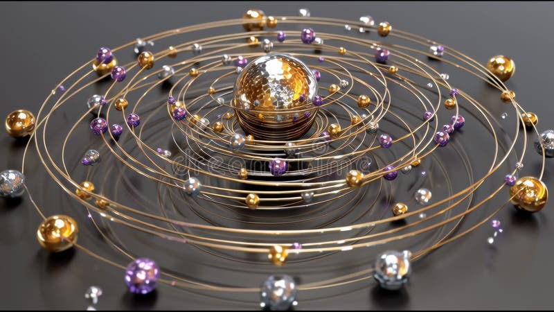 3d Representation of an Atom Showcasing Rotating Electrons for Atomic ...