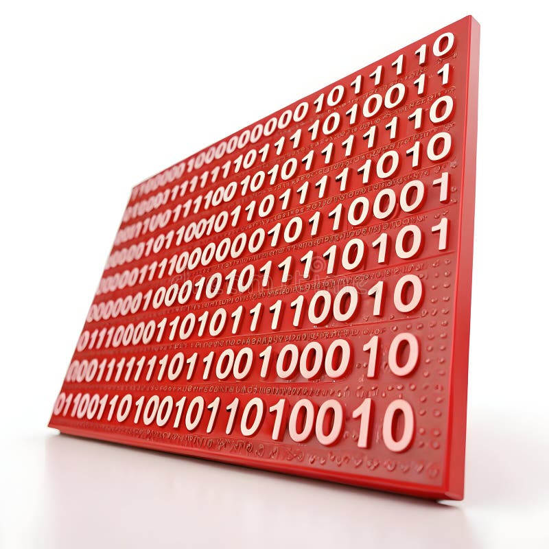 3D Binary Code Isolated on White Background Stock Illustration - Illustration of server ...