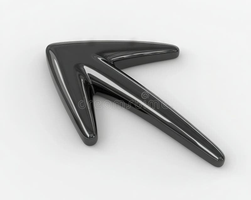 A 3D Representation of a Black Glossy Double Arrow that Points in Two ...