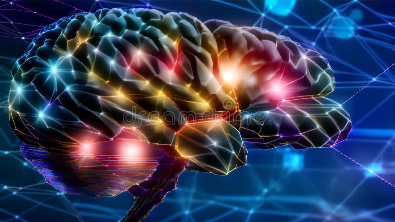 3D Image of Brain Showing Neural Activity Stock Footage - Video of ...