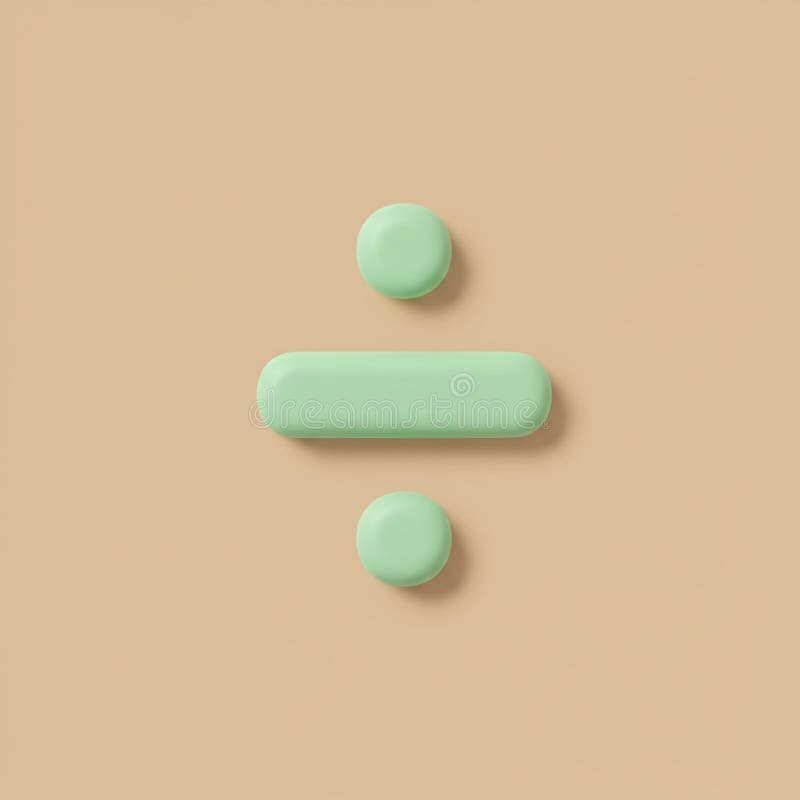 A 3D Representation of a Division Symbol Composed of Mint Green ...