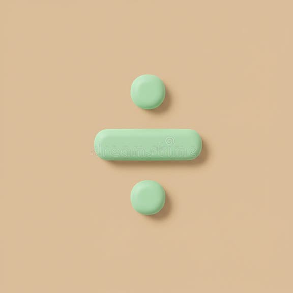 A 3D Representation of a Division Symbol Composed of Mint Green ...