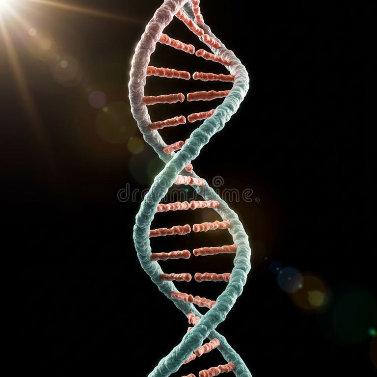 A 3D Representation of a DNA Double Helix Structure. the Twisted Ladder ...