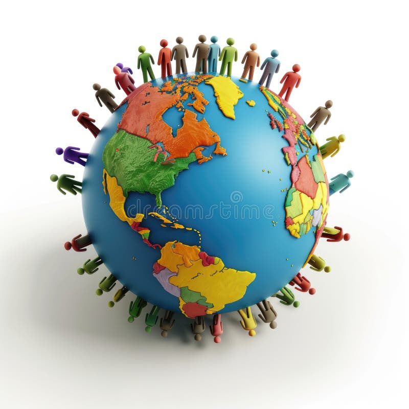 Global Community: Diverse People United Around the World Stock ...