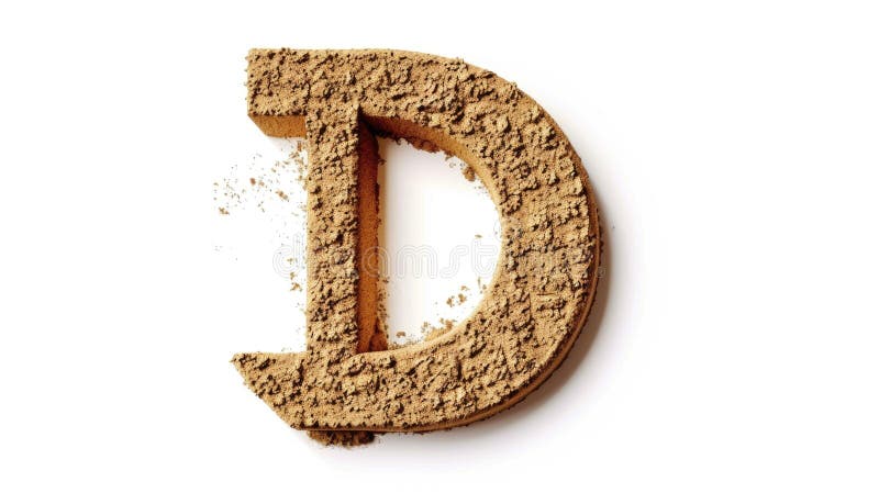 A 3D Representation of the Letter D Made from Sand Stock Illustration ...