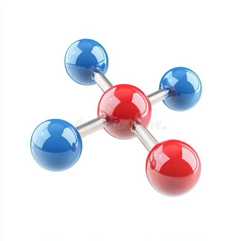 A 3D Representation of a Molecular Structure with Colored Atoms Stock ...