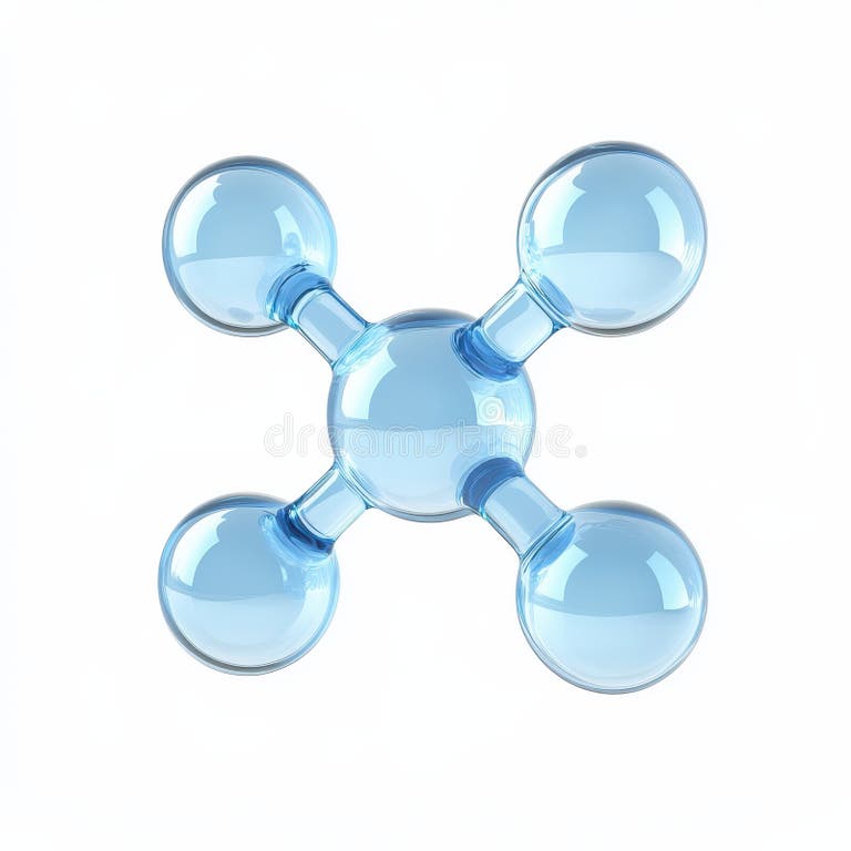 A 3D Representation of a Molecule with Four Bonds, Illustrating Basic ...