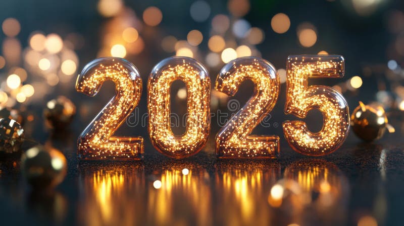 3D Representation of 2025 for New Year Celebration Visuals Stock ...
