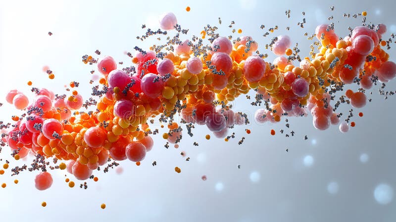 3d Ribosome Representation Translating Mrna with Codons Forming a ...