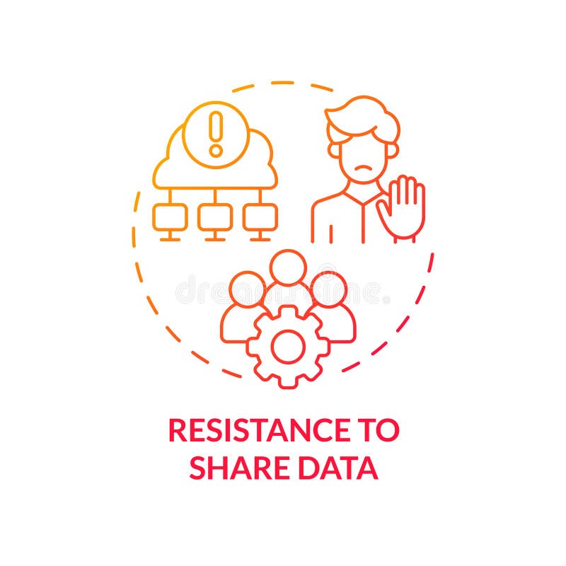 2D Resistance To Shared Data Concept Linear Icon Stock Vector ...