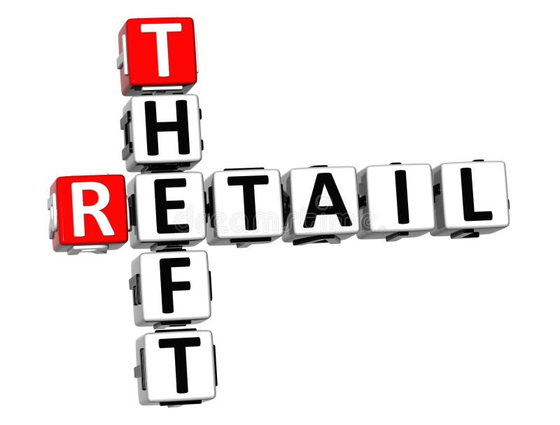 3D Retail Theft Crossword on White Background Stock Illustration ...