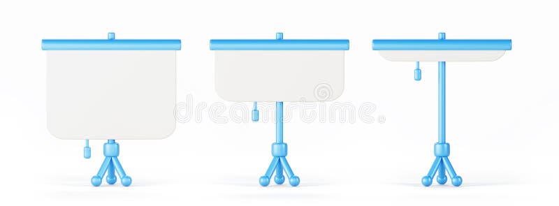 3d Retractable Roll Up Projector Screen on Blue Tripod for Presentation ...