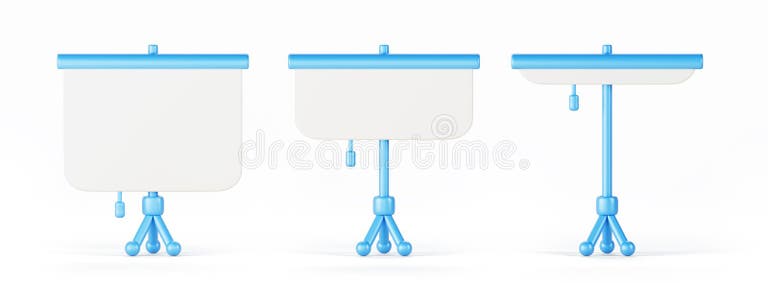 3d Retractable Roll Up Projector Screen on Blue Tripod for Presentation ...