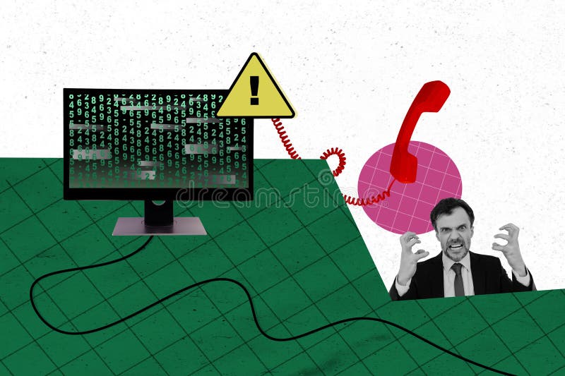 3d Retro Abstract Creative Artwork Template Collage of Fraud Hacker ...