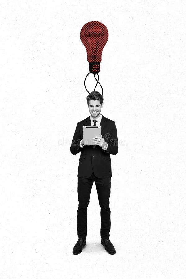 3d Retro Abstract Creative Artwork Template Collage of Guy Typing ...