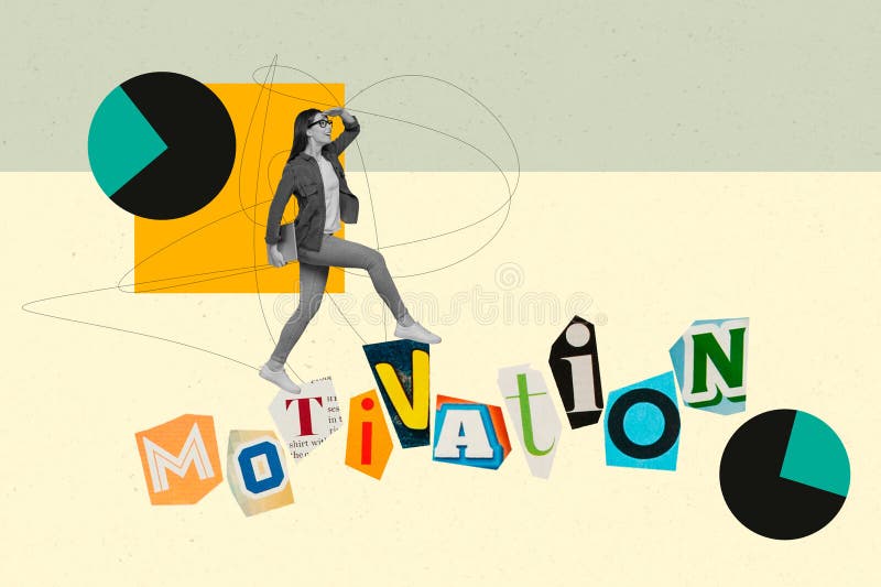 3d Retro Abstract Creative Artwork Template Collage of Running Female ...