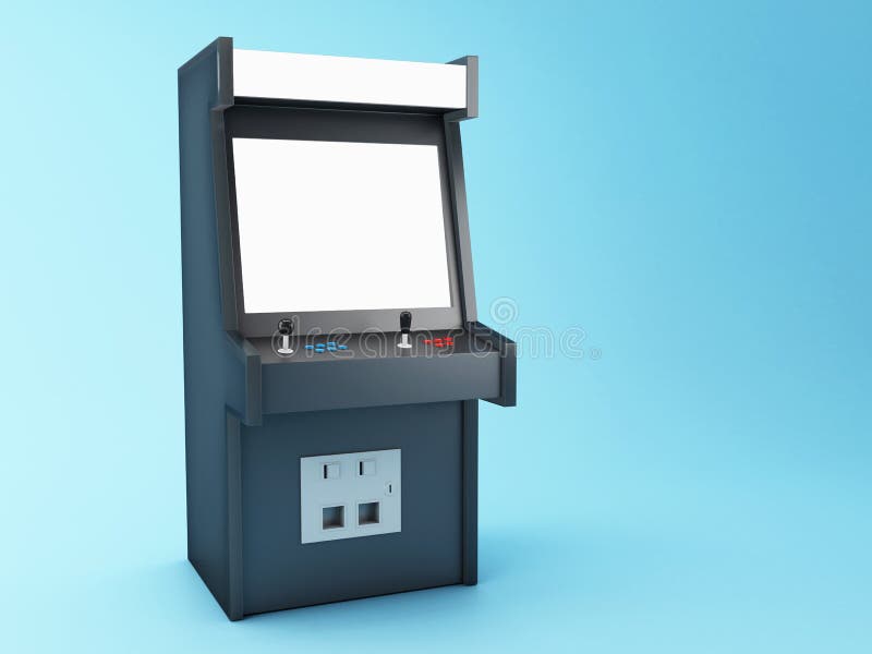 3d retro arcade machine stock illustration. Illustration of empty ...