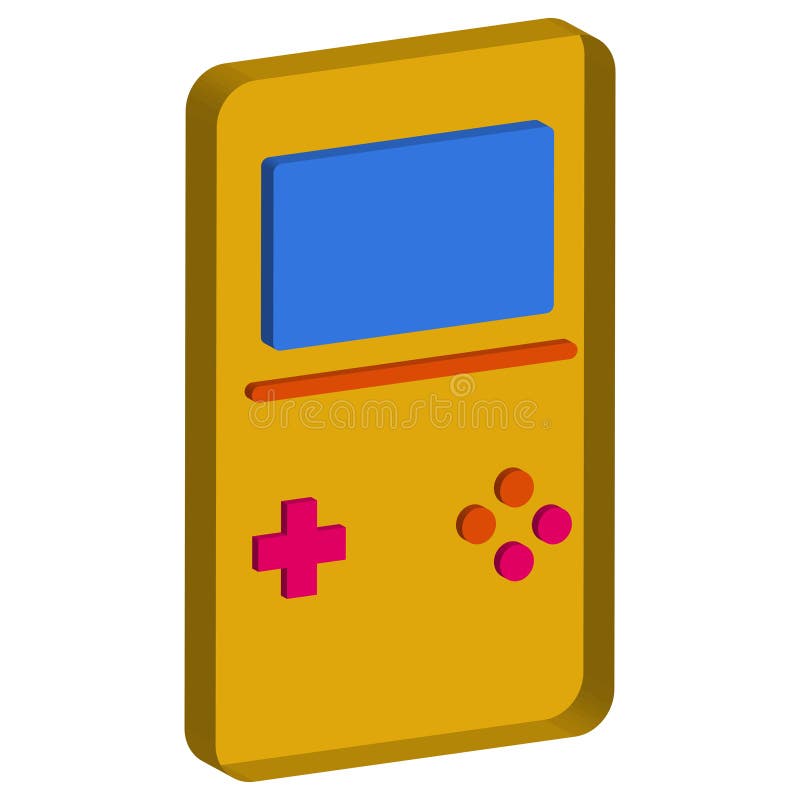 3d Retro Game Console Icon. Isolated on White Background. Stock ...