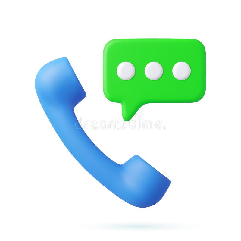 3d Retro Telephone Receiver and Speech Bubble Stock Vector ...