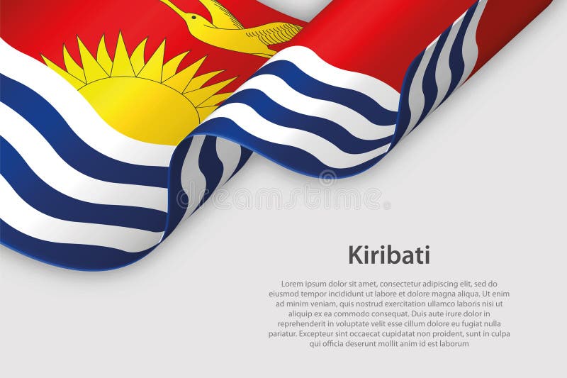 3d Ribbon with National Flag Kiribati Isolated on White Background ...