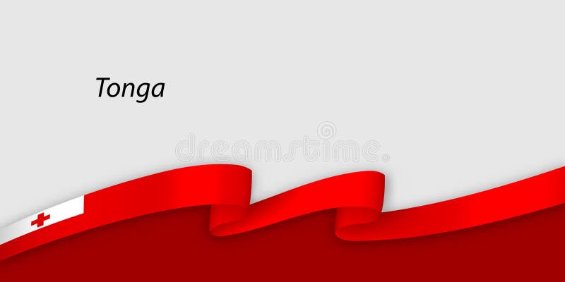 Flag of Tonga. Colorful Tongan Flag Logo. Red and White Brush Strokes ...