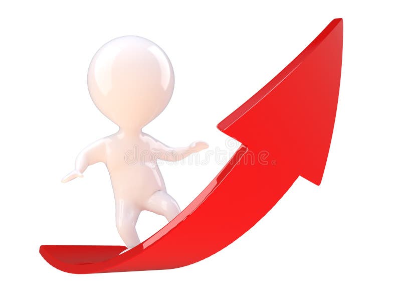 3d Ride the red arrow stock illustration. Illustration of little - 39304632