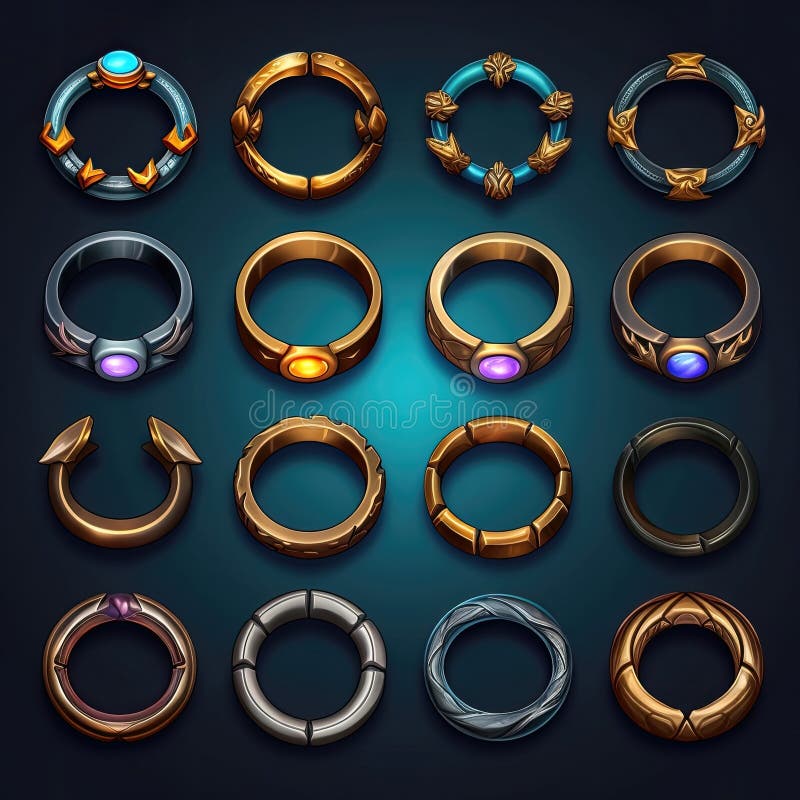 Circle Game Frames, Ui Rank, Avatar Round Borders Stock Vector ...