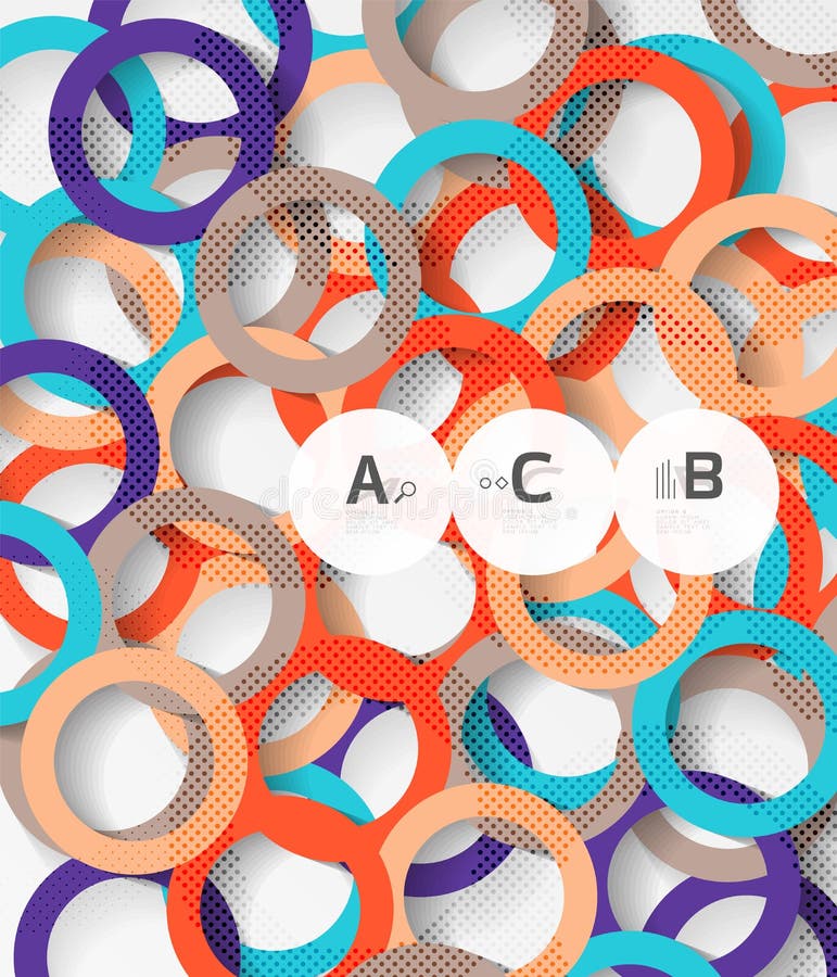 3d Rings on Grey. Geometrical Modern Abstract Background Stock Vector ...