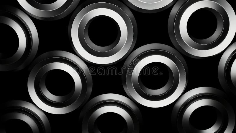 3D Rings with Hypnotic Effect. Design. 3D Nuts Pulsing and Hypnotizing ...