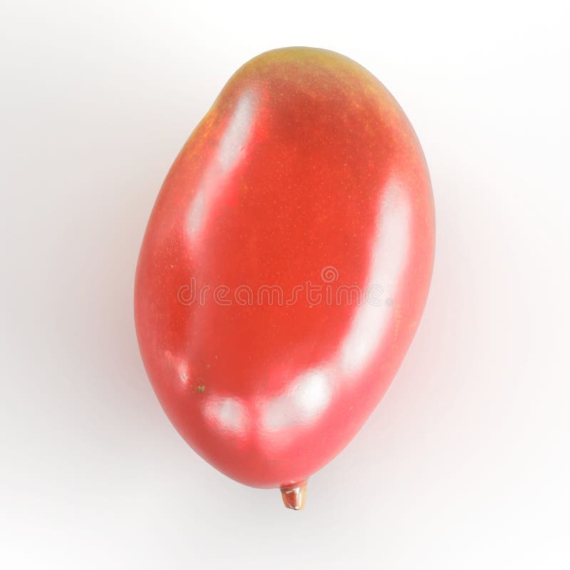 3D of a Ripe Red Mango on a White Background Stock Illustration ...