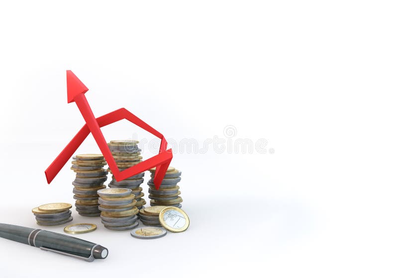 3d Risk Graph of Business on White Background Stock Illustration ...
