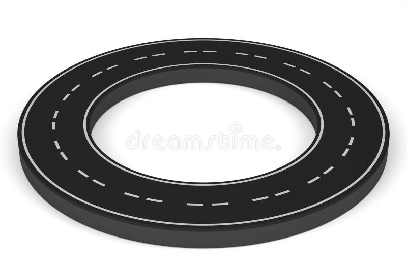 3D Road Isolated on White Background. 3D Rendering Stock Illustration ...