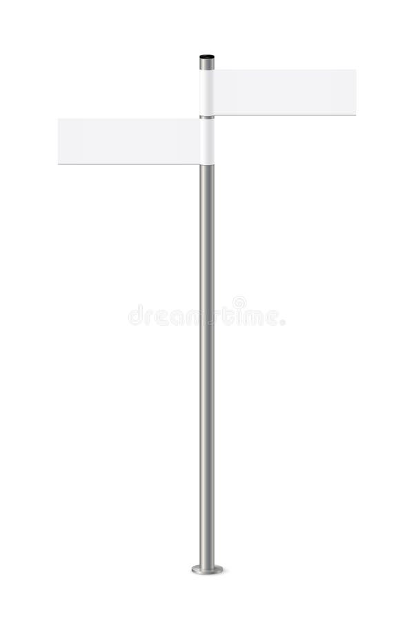3d Road Pointer with Signs on Metal Pole, Signboard with Two Empty Left ...
