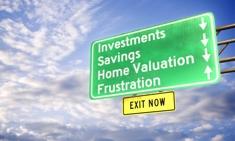 3d: Road Sign Warning of Poor Financial Planning Stock Illustration ...