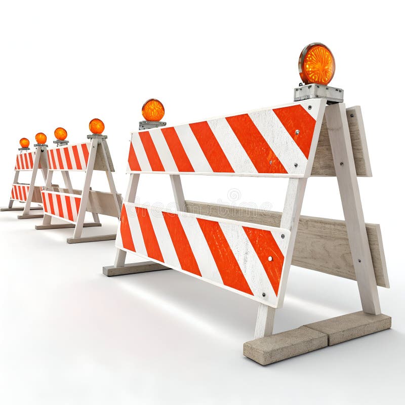 3D Roadblocks stock illustration. Illustration of roadblocks - 357106702